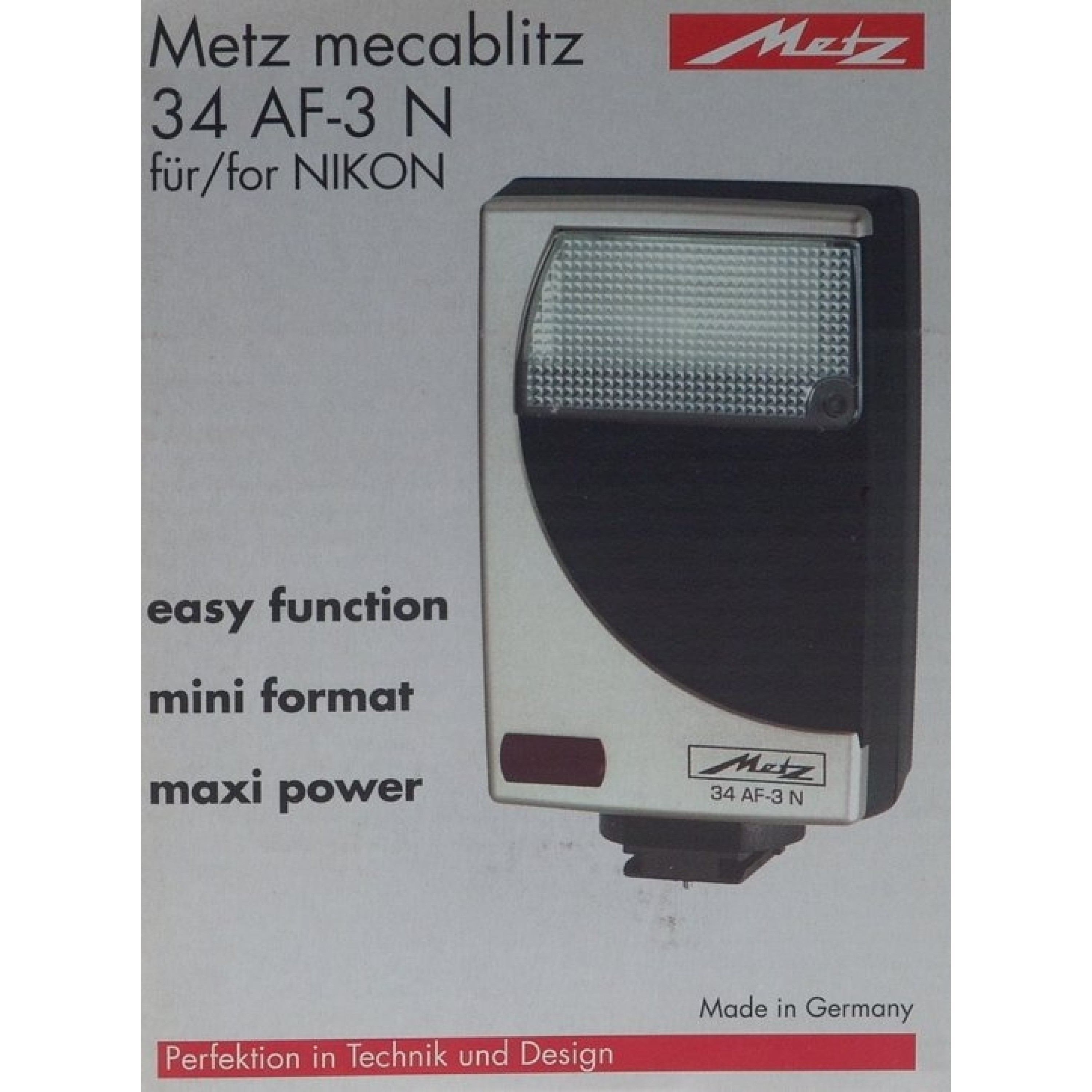 Buy metz mecablitz 34 af-3 n nikon camera flash new boxed | vintage ...