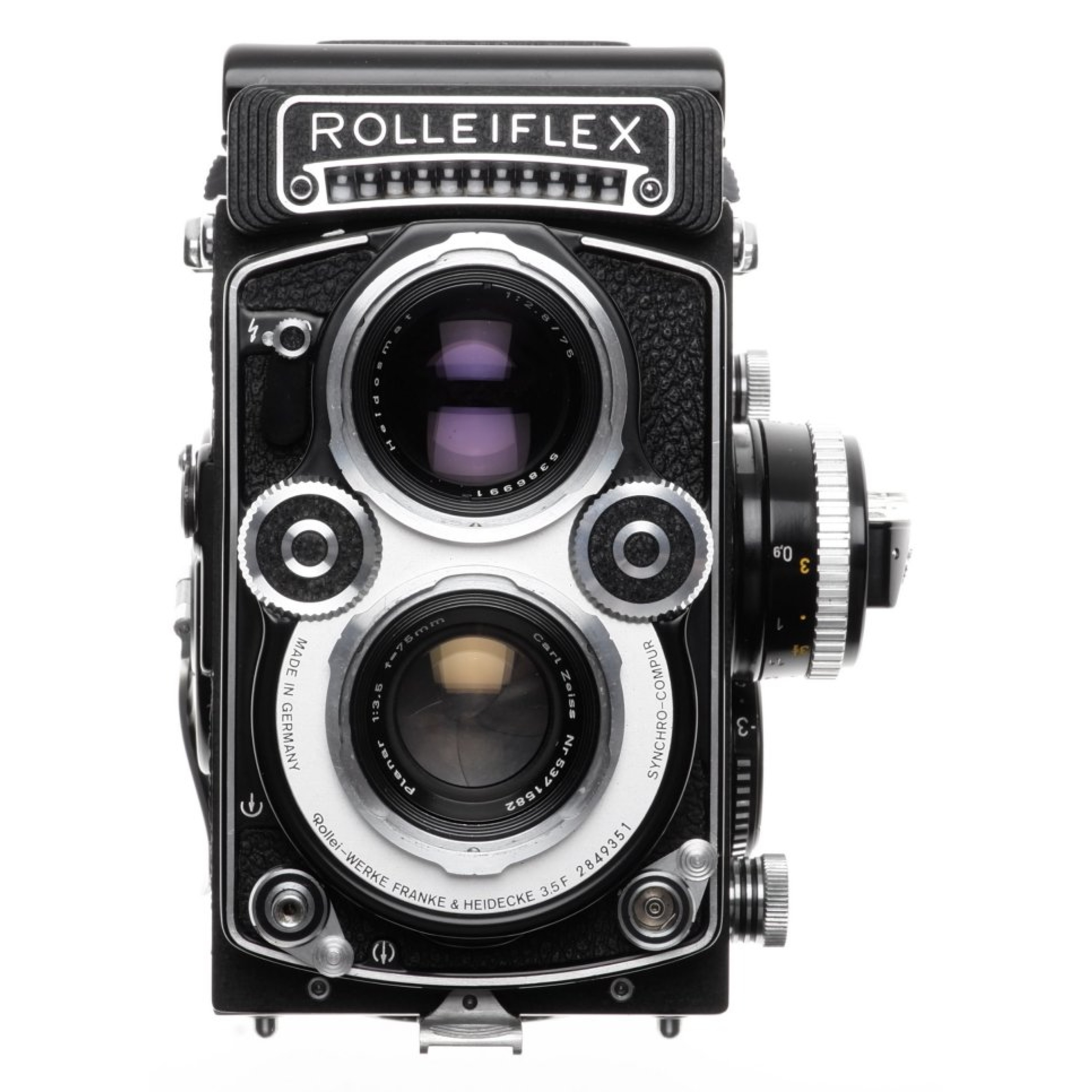 Buy rolleiflex tlr white face camera 3.5f rare mint- 12/24 zeiss planar ...