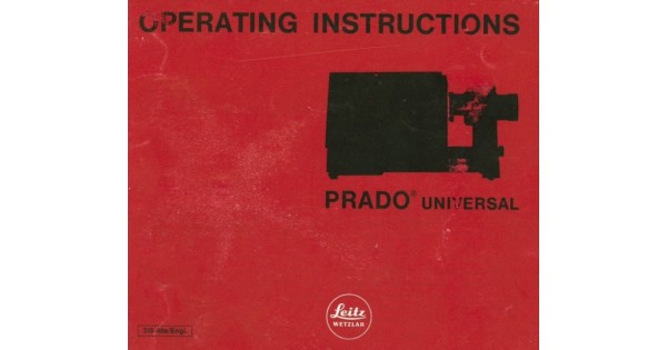 Buy leitz prado universal operating instructions manual | vintage film ...
